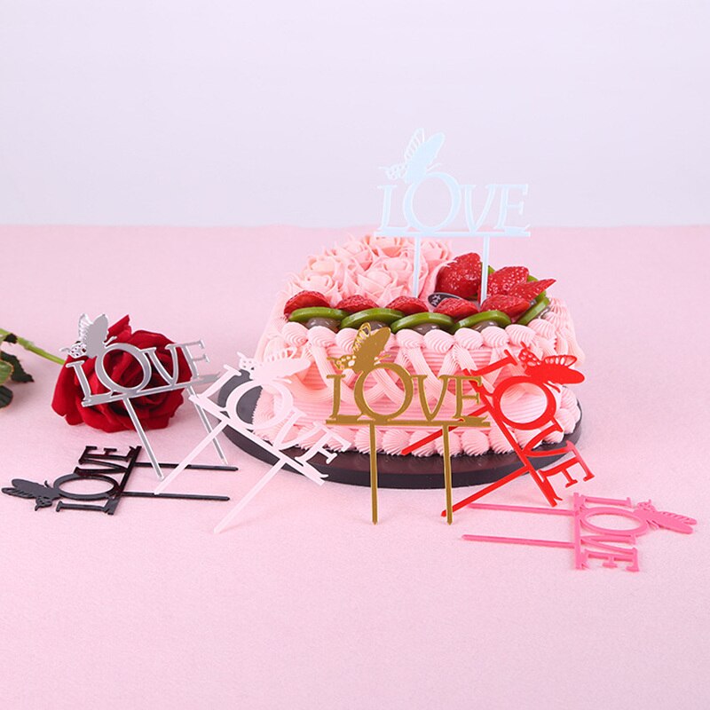 1 Pcs Vlinder Liefde Wedding Cake Topper Acryl Gel... – Grandado