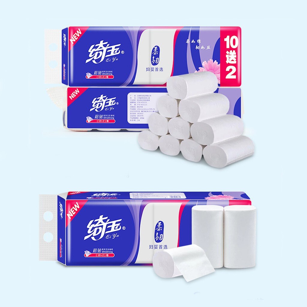 12 Rolls Toilet Paper Roll Bath Tissue Paper House... – Vicedeal