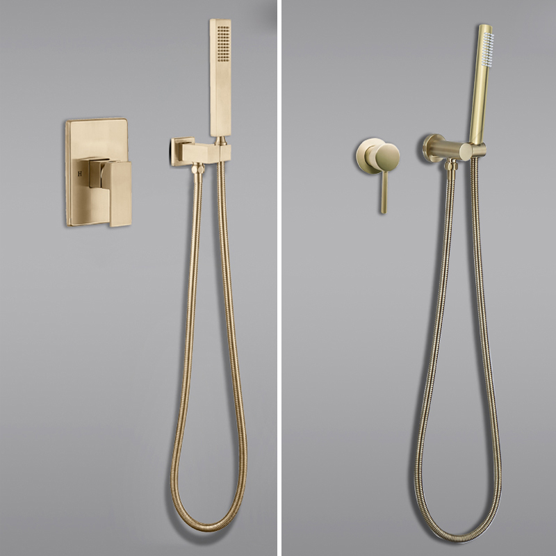 Brushed Gold Hand Shower System Set with Wall Moun... – Grandado