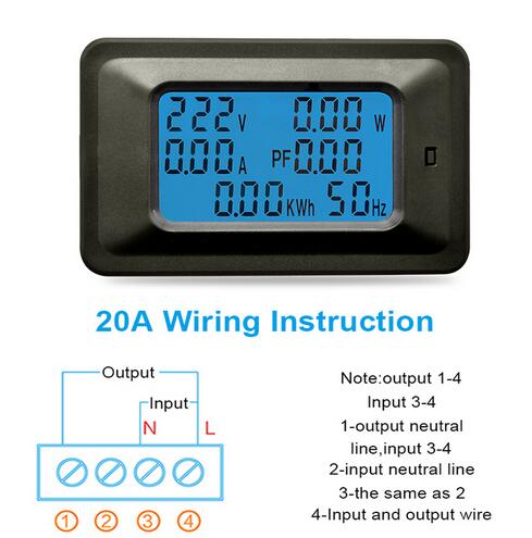 AC220V 20A Digital Voltage Meter Energy Meter LCD 5KW Power Voltmeter ...