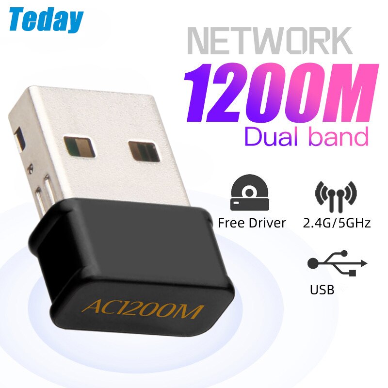 Mini Wifi USB 3.0 Adapter 2.4G 5G 1200Mbps Wifi US... – Grandado