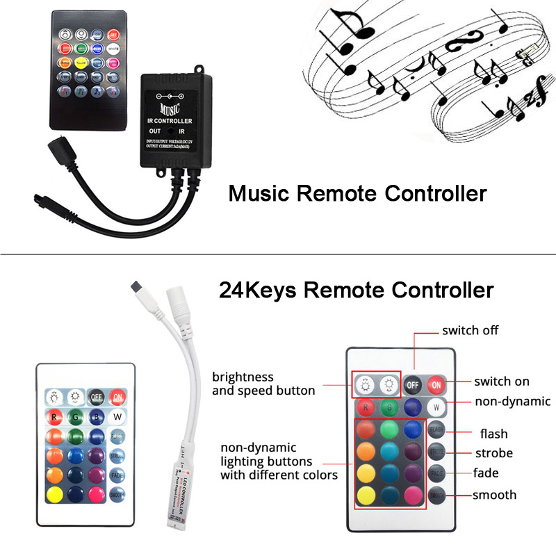 Led Controller 44 Keys 24 Keys LED IR RGB Controle... – Vicedeal