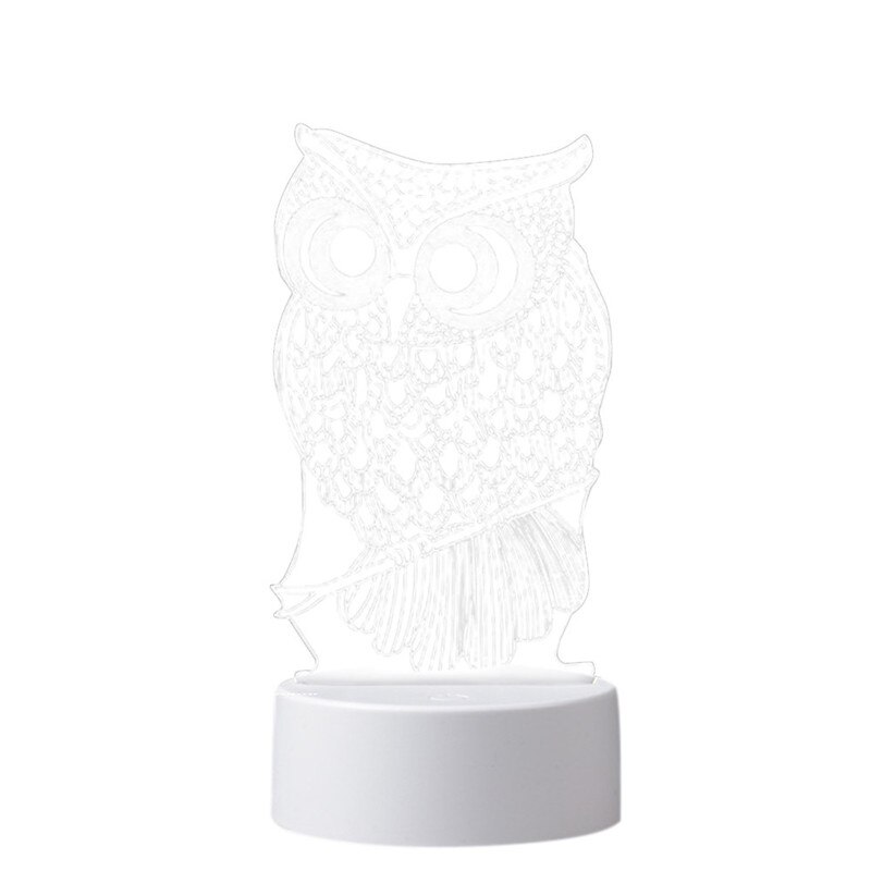 owl shape 3D USB Acrylic Night Light LED Table Des... – Vicedeal