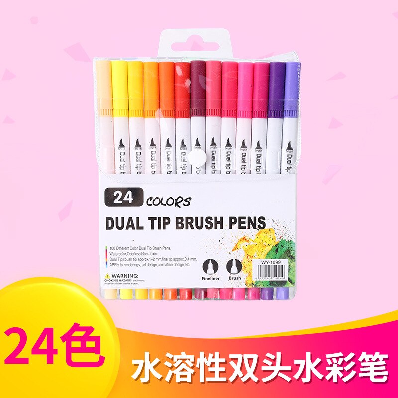 12/24/100color Marker Pen Watercolor Pen Washable ... – Grandado