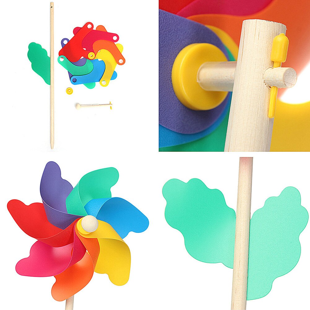 Garden Kindergarten Park Wooden Pole Windmill Rain... – Grandado