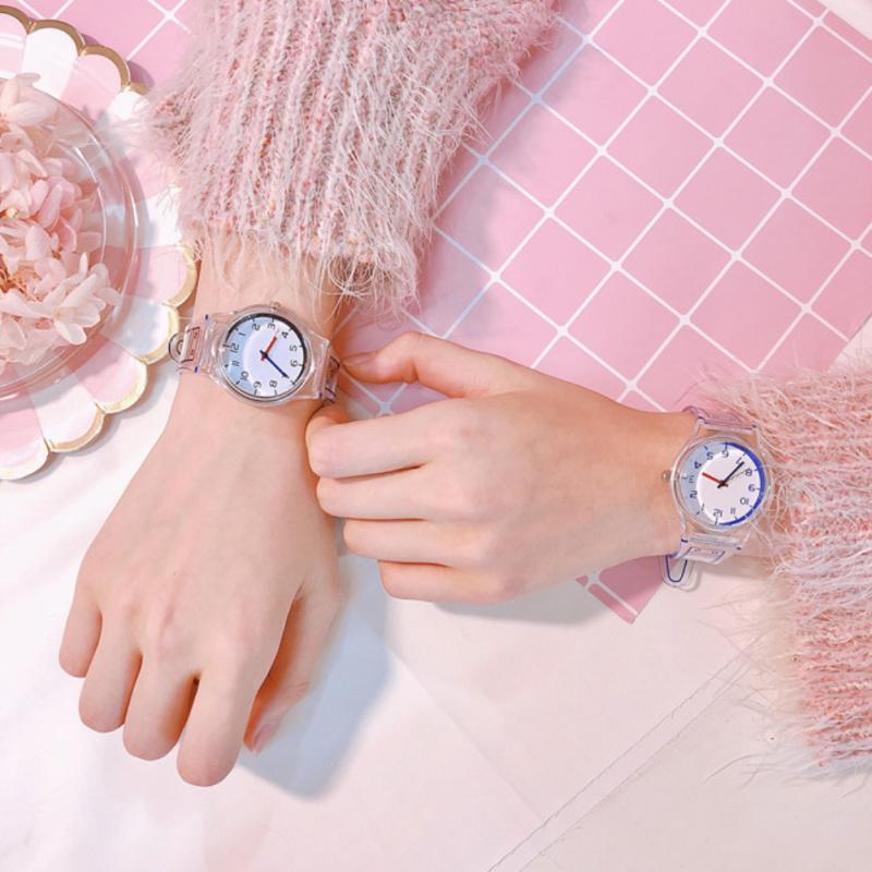 Simple Transparent Watch Children's Casual Round D... – Grandado