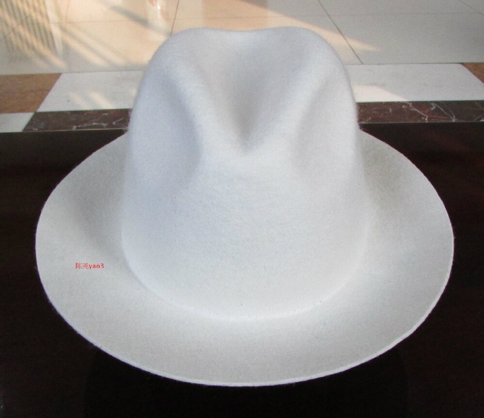 X051 White Wool Big Eaves Hat Felt Hat Wool Felt H... – Grandado