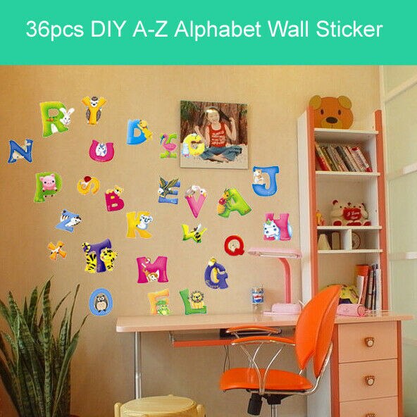 36pcs DIY A-Z Alphabet Wall Sticker Kids Bedroom D... – Vicedeal