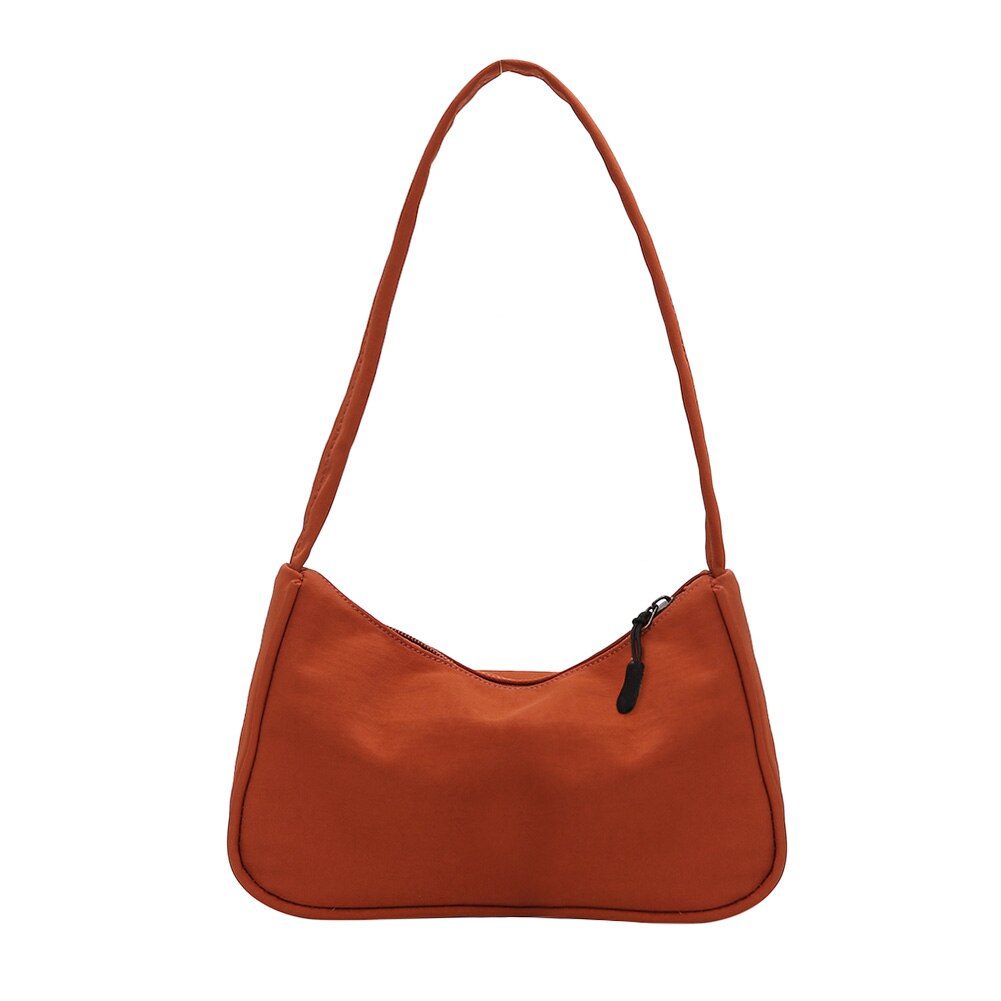 Soft Nylon Women Underarm Bag Solid Color Ladies Z... – Vicedeal