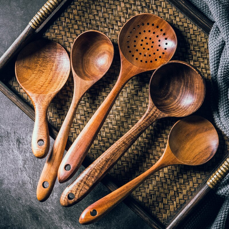 Japanese Style Teak Spoon Sub-Non-Natural Paint La... – Grandado