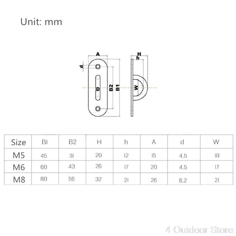 2pcs 304 Stainless Steel Oval Pad Eye Plate Marine... – Grandado