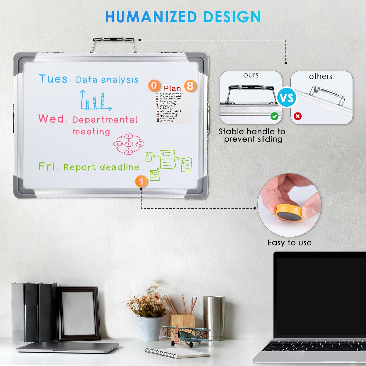 Dry Erase Board Double Sided Personal Desktop A-ty... – Vicedeal