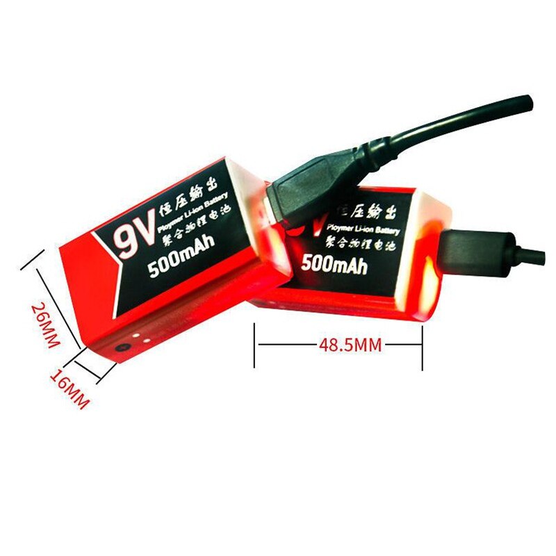 GTF 9V 500mAh USB Battery Li-polymer Rechargeable ... – Vicedeal