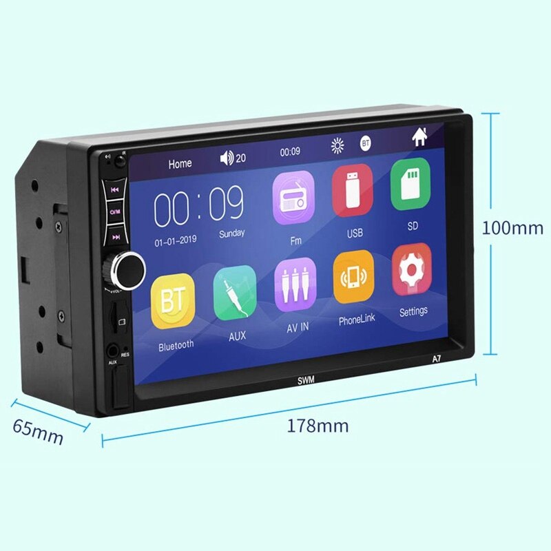 7 Inch Double DIN Car Stereo Player with Bluetooth... – Grandado