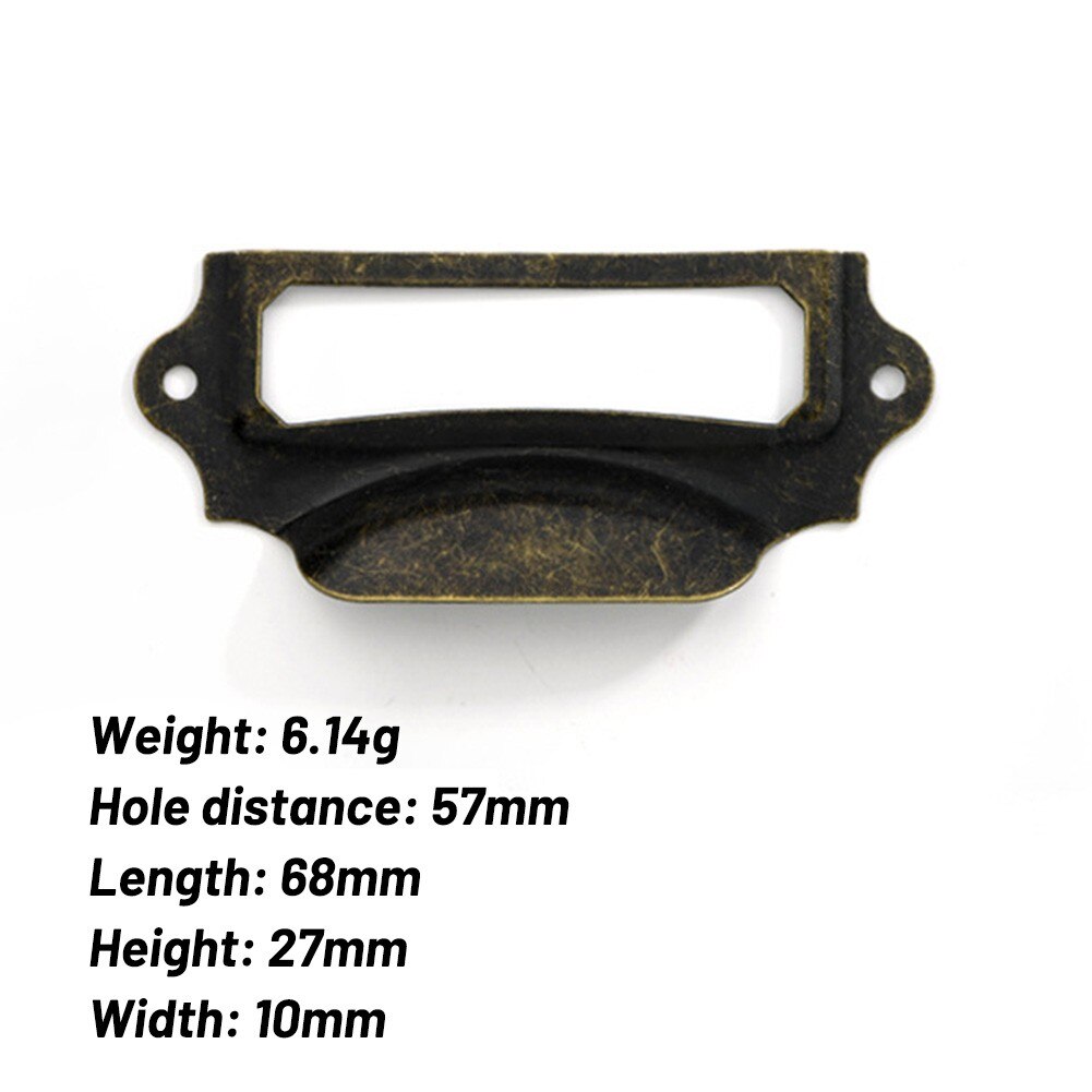 6PCS Antique Drawer Label Pulls Cabinet Frame Hand... – Grandado