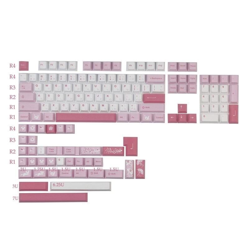141Keys GMK NightSakura Cat Keycaps PBT Dye Sublim... – Grandado