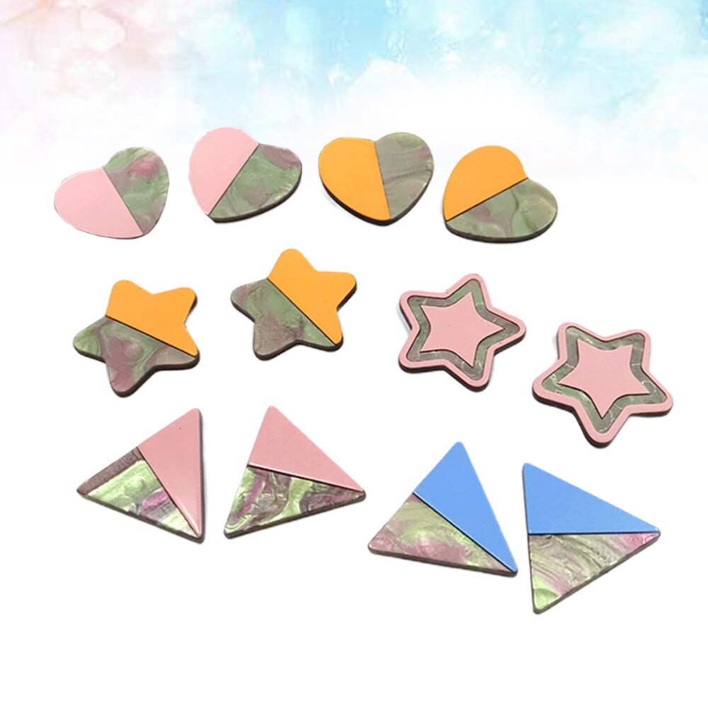 12Pcs DIY Resin Pasters Delicate Heart Five-pointe... – Grandado