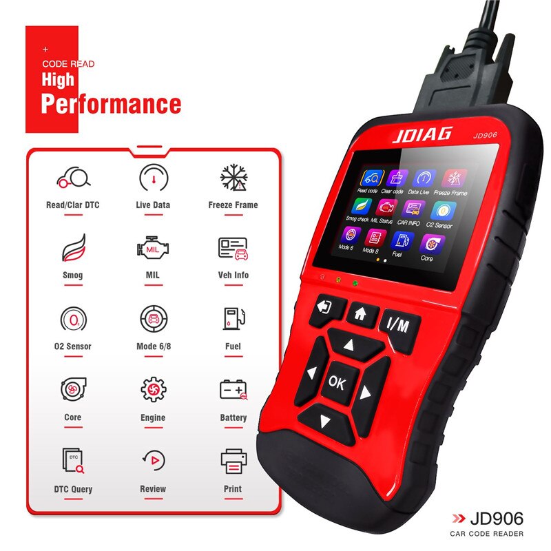 JD906 OBD2 Diagnostic Scanner Read And Erase Fault... – Grandado