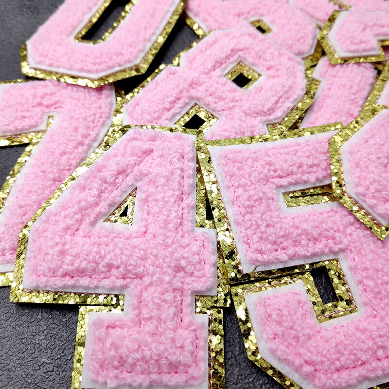 Pink Number 0 1 2 3 4 5 6 7 8 9 Patches For Clothi... – Vicedeal