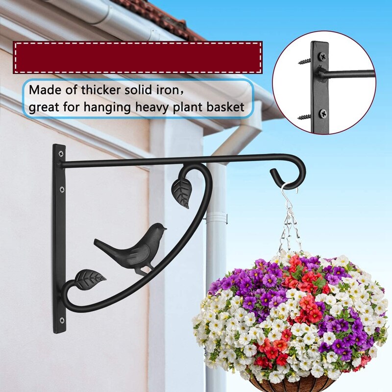 Hanging Basket Brackets Plant Hook 4 Pack Outdoor ... – Vicedeal