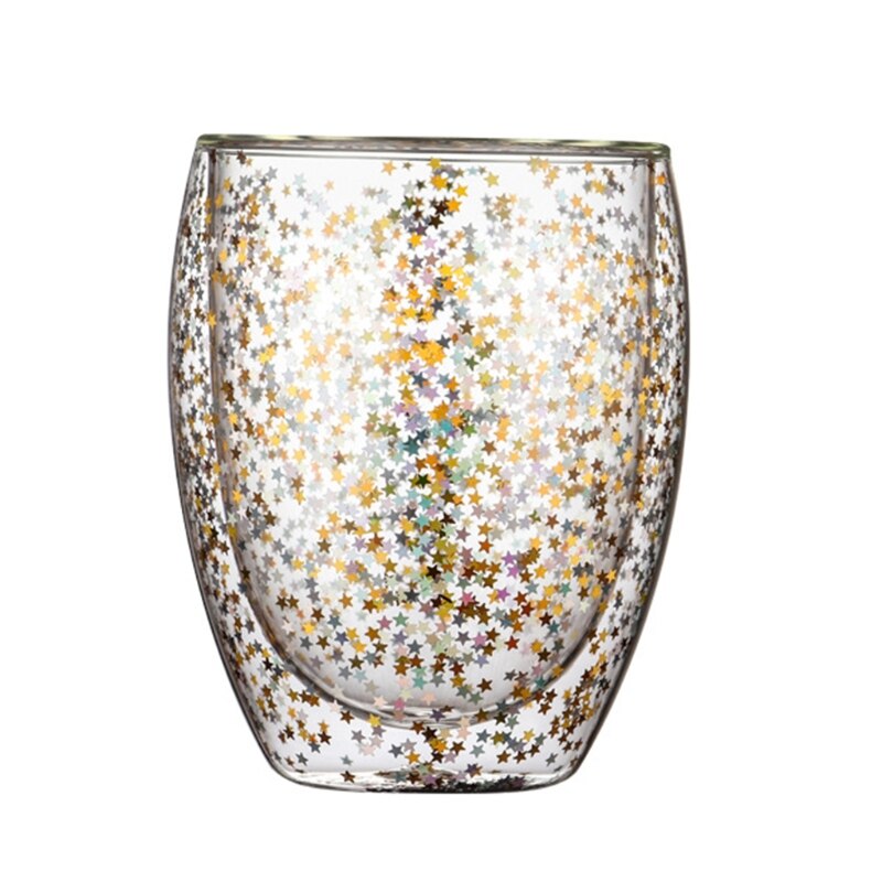 Double Wall Glass Cup,Fancy Star Insulated Glass C... – Vicedeal