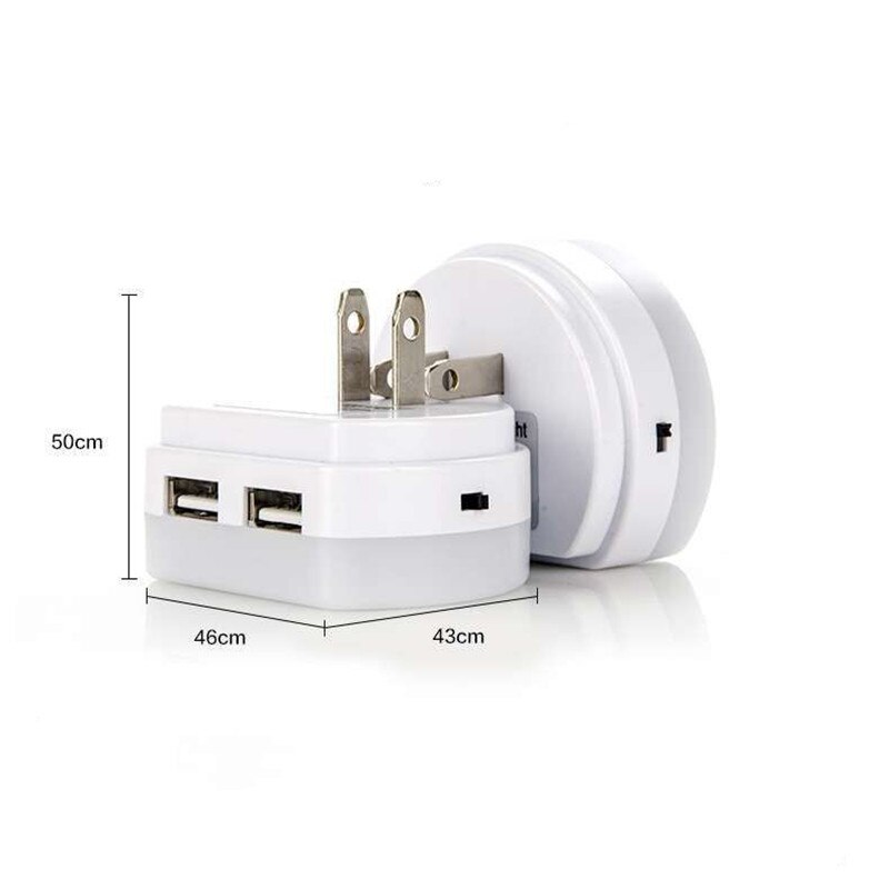 LED Sensor Control Night Light EU US Plug Dual USB... – Grandado