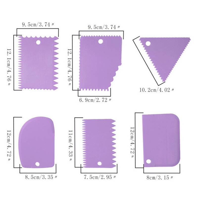 3/6pcs Plastic Irregular Scraper Cake Smoother Cak... – Vicedeal