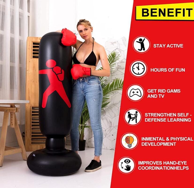 Inflatable Boxing Punching Bag Fitness Punching Ba... – Grandado