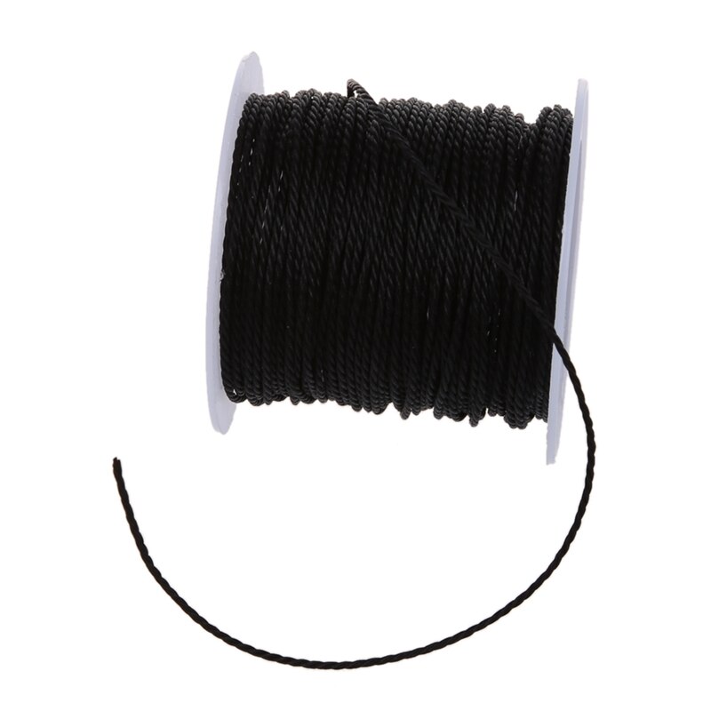Roll Black Waxed Cotton Ketting Kralen Cord String... – Grandado