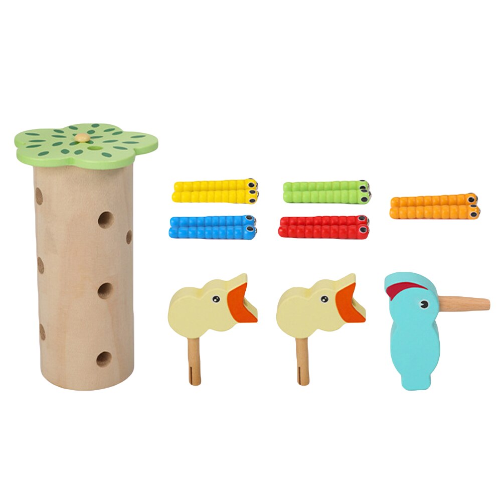 Kid Wooden Magnetic Pretend Woodpecker Catch Worm ... – Grandado