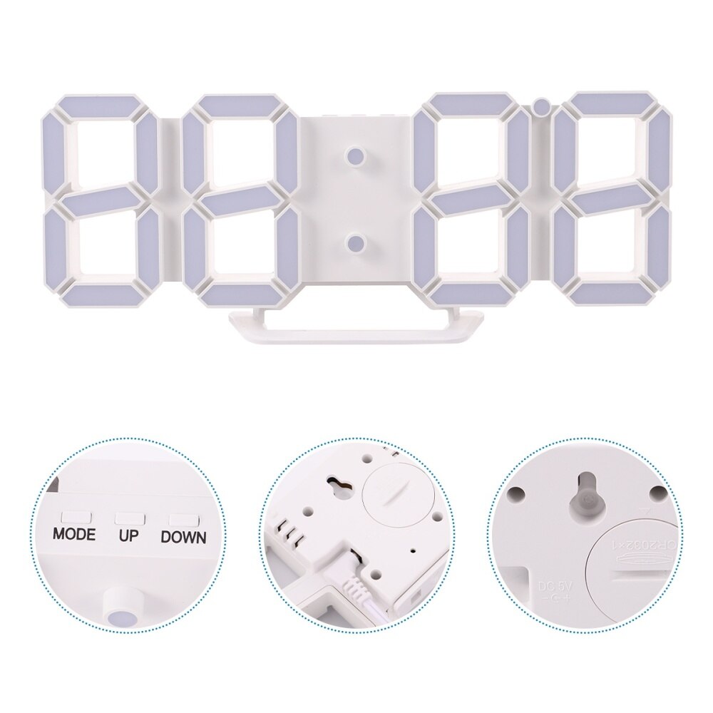 3D LED Digital Clock Wall Desk Alarm Clock USB Cha... – Vicedeal