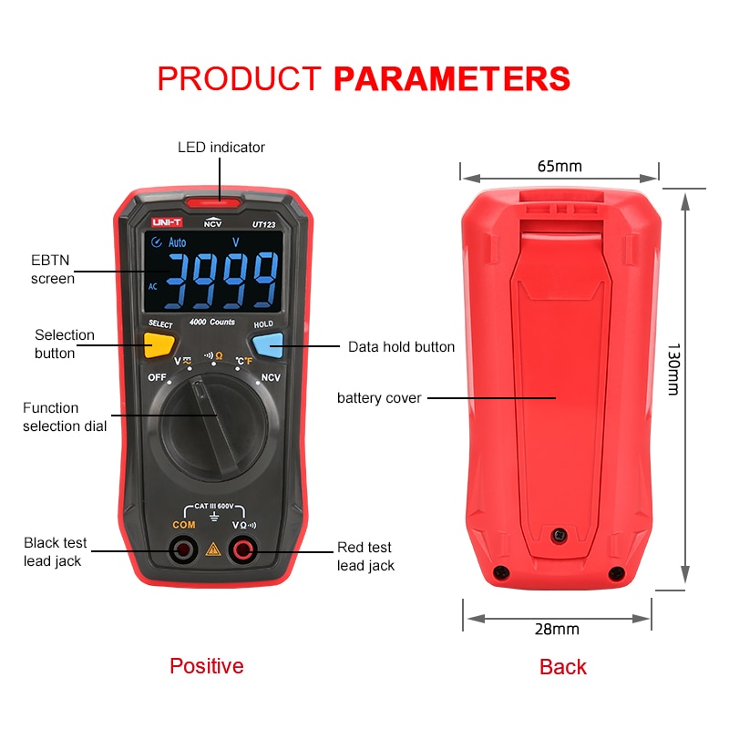 Digital Multimeter UT123 Household Pocket Multimet... – Grandado