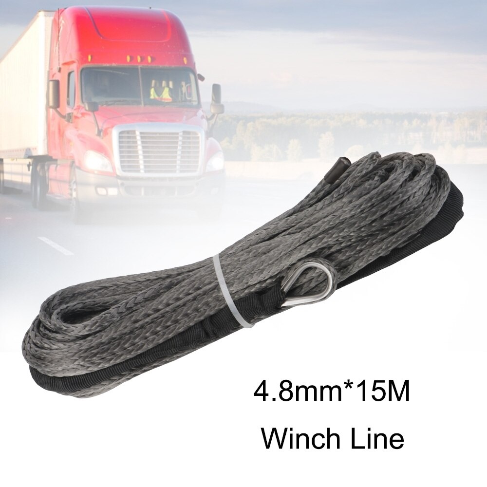 Tow Rope 4.8mm*15M Winch Line Synthetic Fiber Rope... – Vicedeal