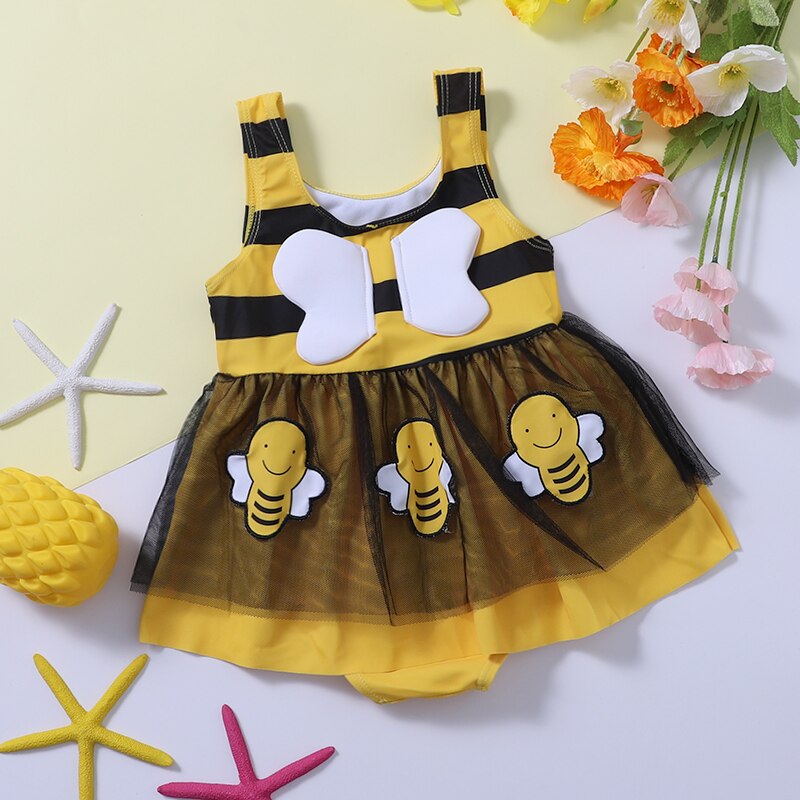 Children Yellow Bee Bikini Swimsuit For Girl Kids ... – Vicedeal