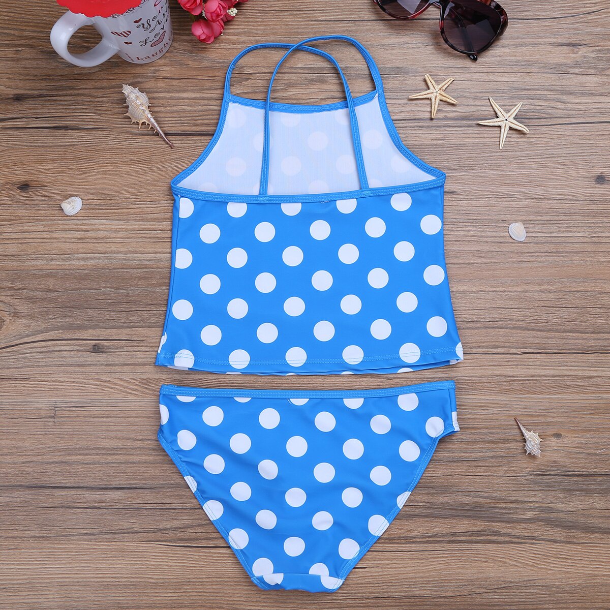 2PCS Girls Polka Dots Tankini Swimsuit Swimwear Ki... – Grandado