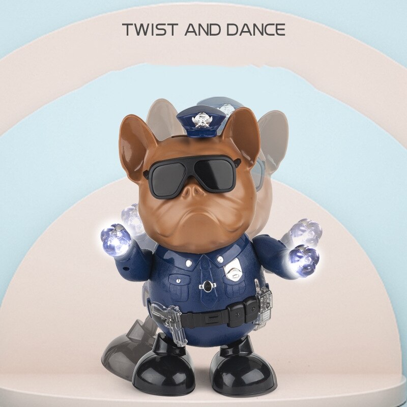 Electric Walking Dancing Police Dog Robot LED Flas... – Grandado