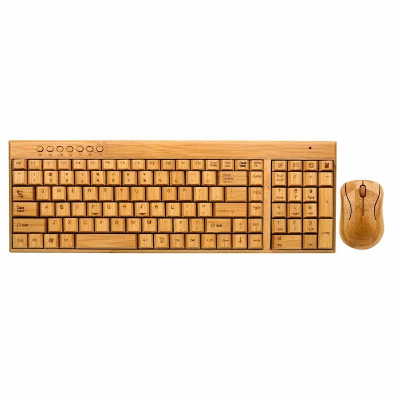 Bamboo Keyboard Mouse Wireless Combo Set For Lapto... – Grandado