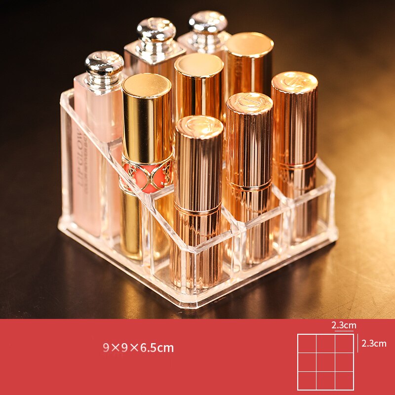 9/12 Grid Transparent Lipstick Storage Box Acrylic... – Grandado