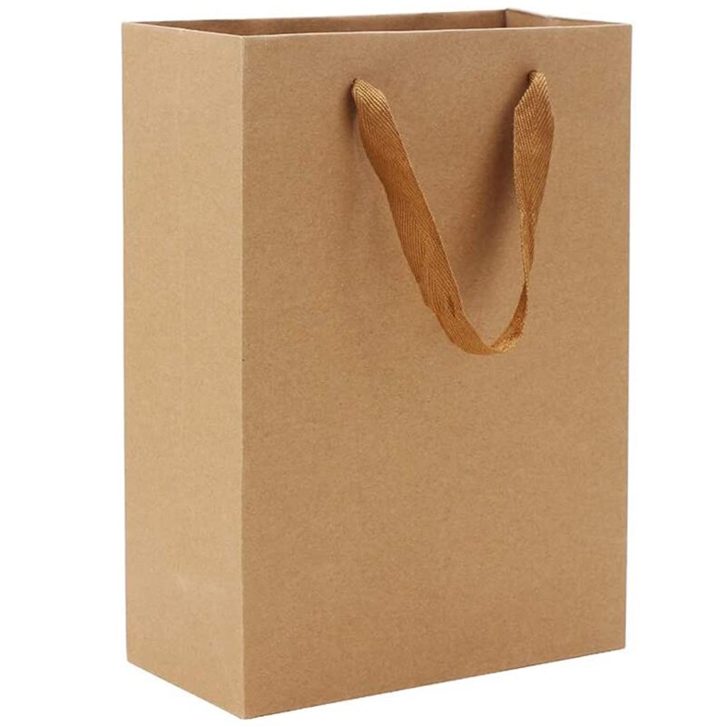 25 Pieces Kraft Paper Shopping Bag Kraft Paper Bag... – Grandado