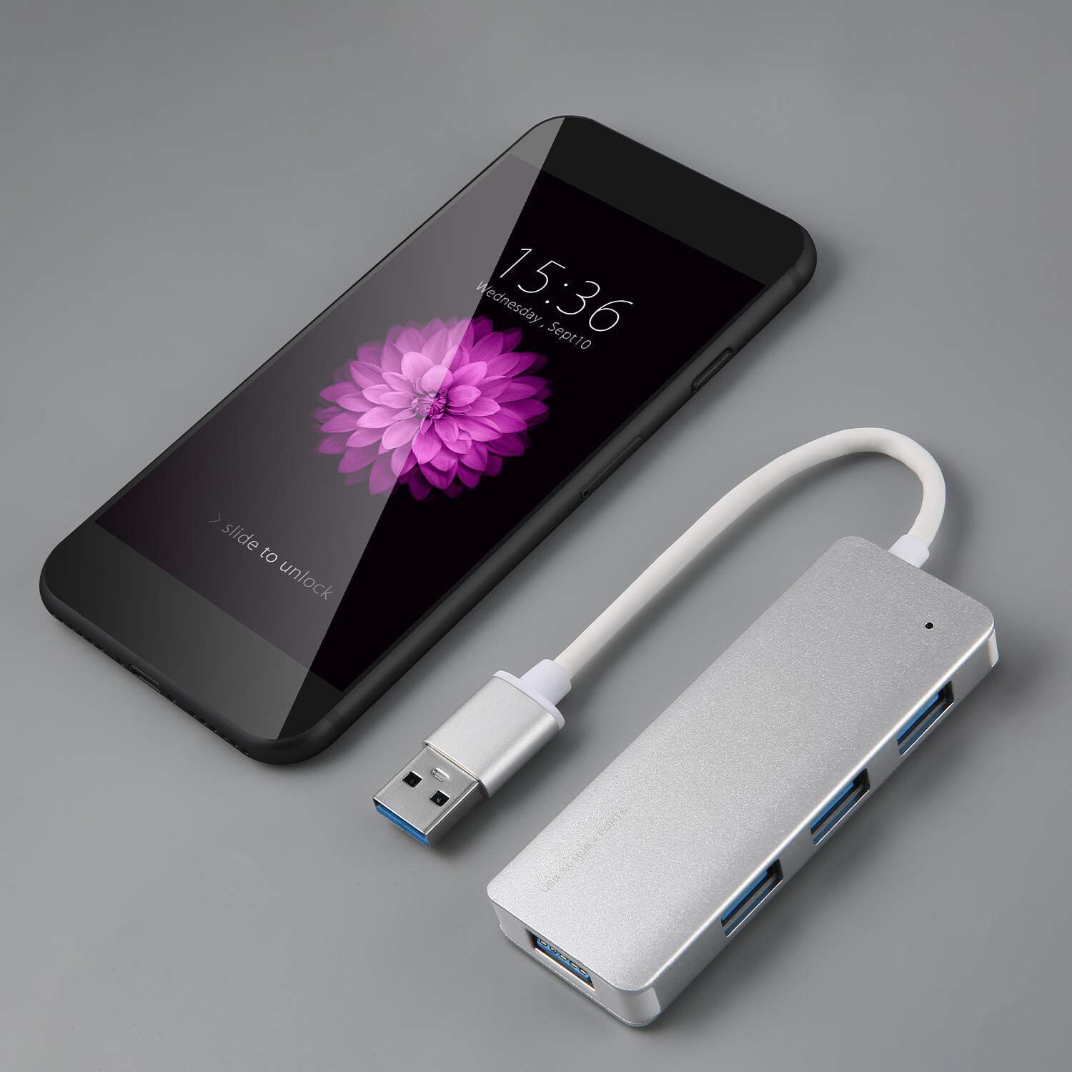 A16 Aluminum alloy ultra-thin 4-port USB3.0 hub on... – Grandado