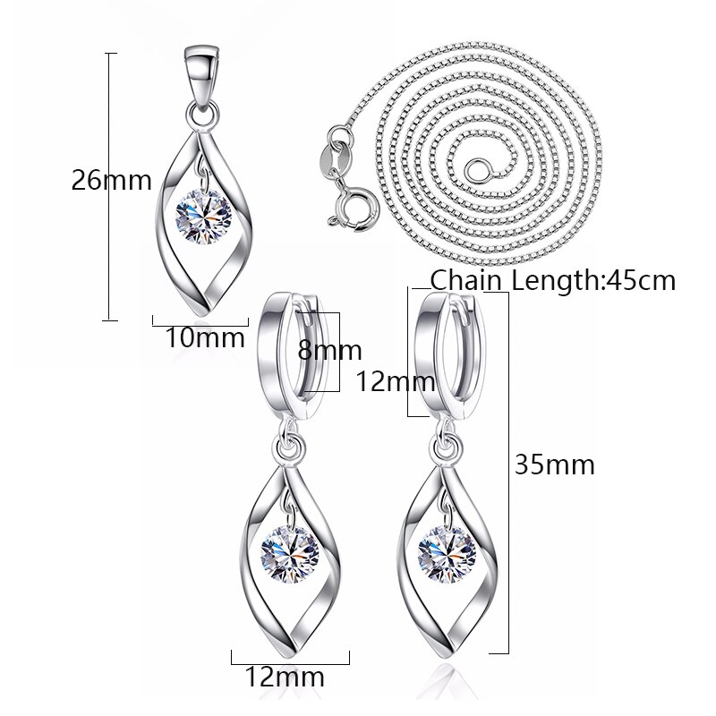 925 Sterling Zilver Luxe Zirkoon Sieraden Sets Wat... – Grandado