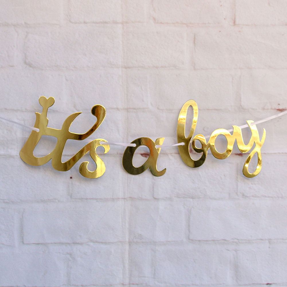 1PC Gold Baby Shower Banner Its a Boy Girl Bunting... – Grandado