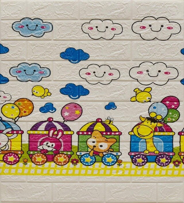 NW30 Train Cloud Baby Room Self-Adhesive 3D Decora... – Grandado