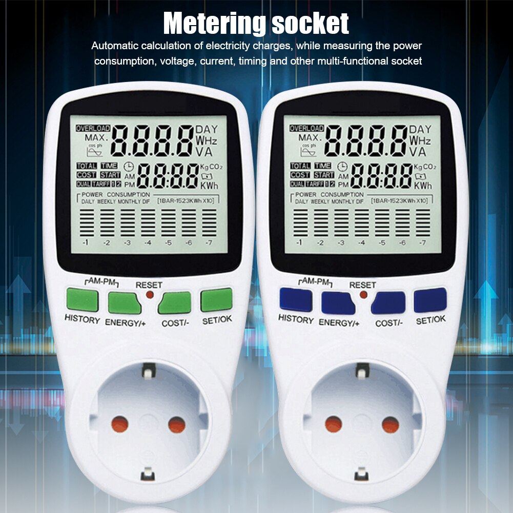 Plastic Power Metering Socket Digital LCD Energy P... – Grandado