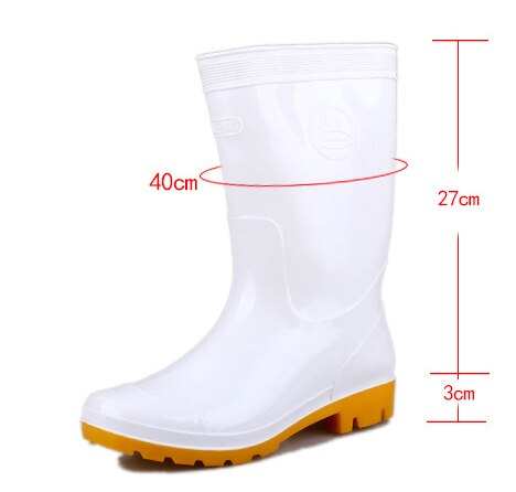 Aleafalling Kitchen Rain Boots Work Men White PU U... – Grandado