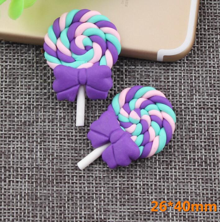 10 pcs/lot Polymer clay bow lollipop Cabochon Flat... – Grandado
