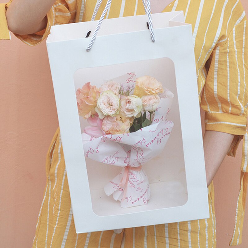 Tote Bag Kraft Paper White Card Bags Window Bags B... – Grandado