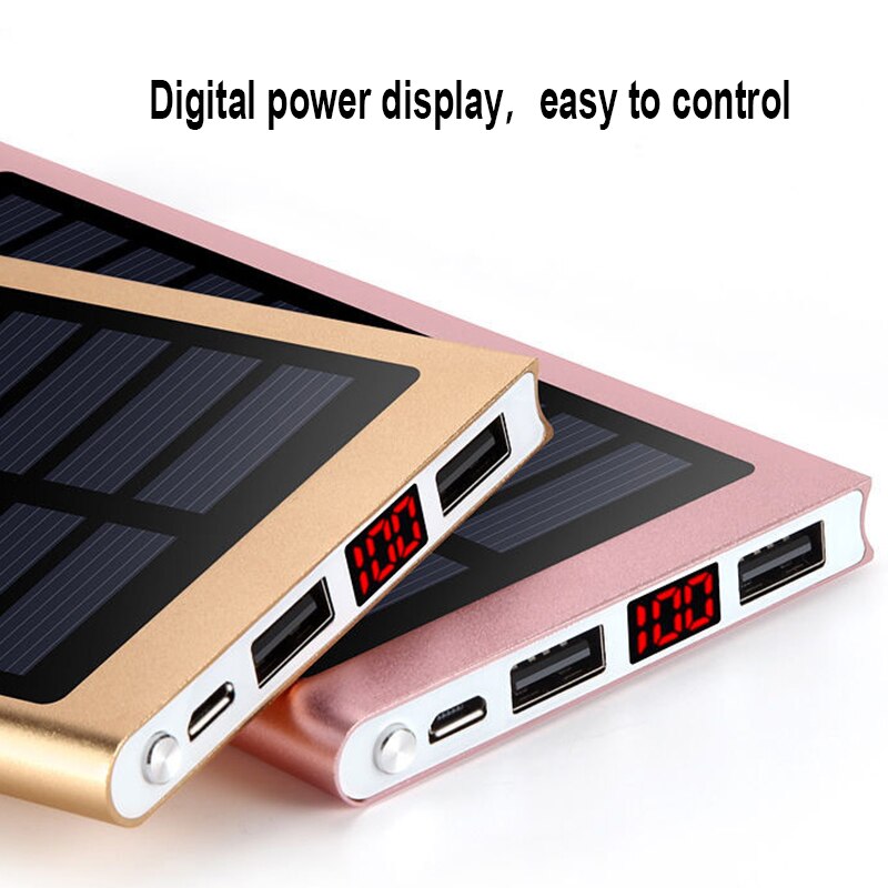 Portable 30000mAh Solar Panel Power Bank Large Cap... – Vicedeal