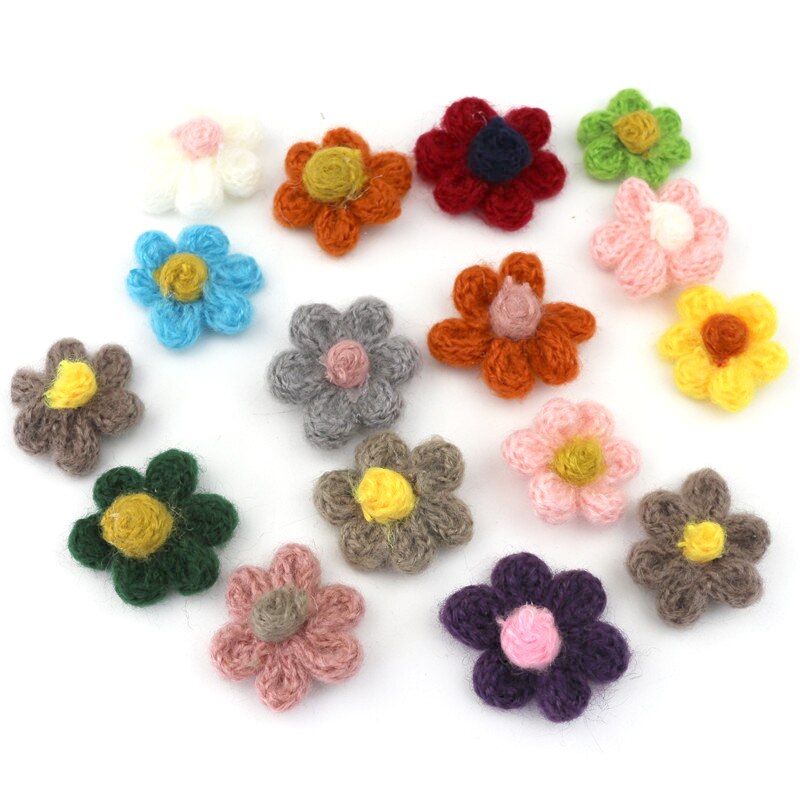30 st stickning ullgarn blommor applikationer trim... – Grandado