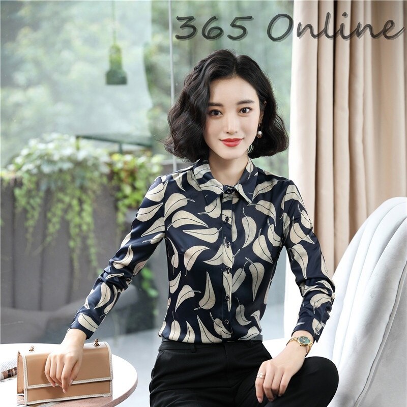 Novelty Printed Business Women Work Wear Blouses S... – Grandado